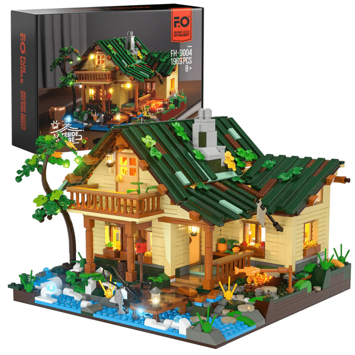 Funwhole Ferienhaus am See Modular Building Kit mit LED Set » MightyBricks